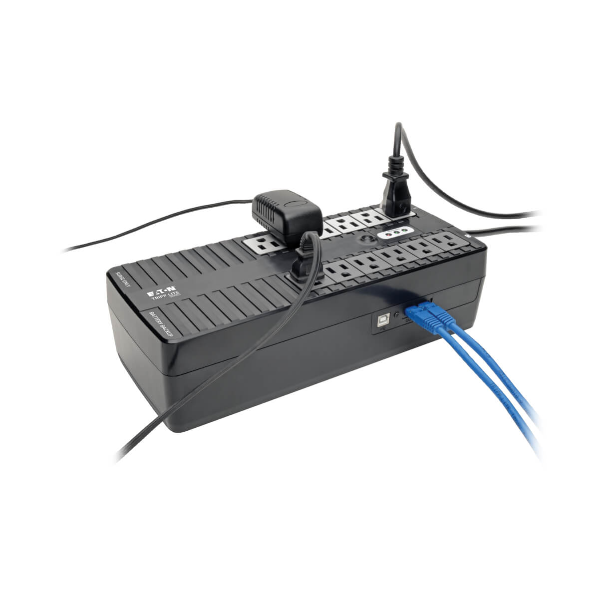 Desktop or Wall Mount UPS Battery Backup, 750VA 450W, 12 NEMA 5-15R ...