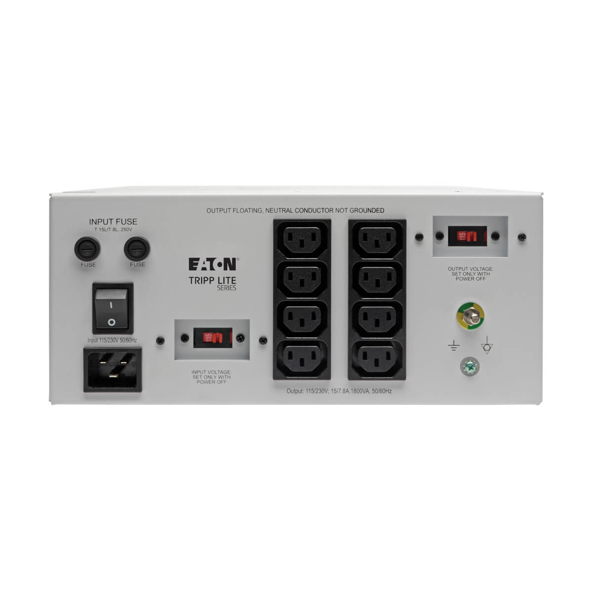 Hospital-Grade Isolation Transformer, 1800W, 8 Outlet, C20/C13 | Eaton