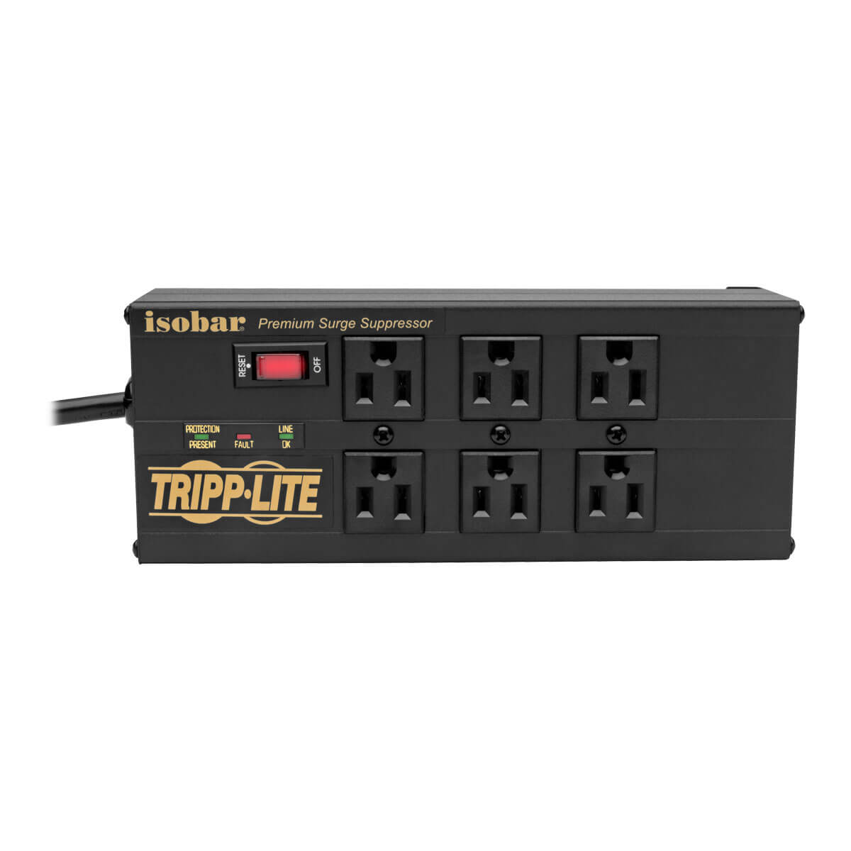Isobar Surge Protector, 6 Outlet, 2 USB Ports, Right Angle Plug | Eaton