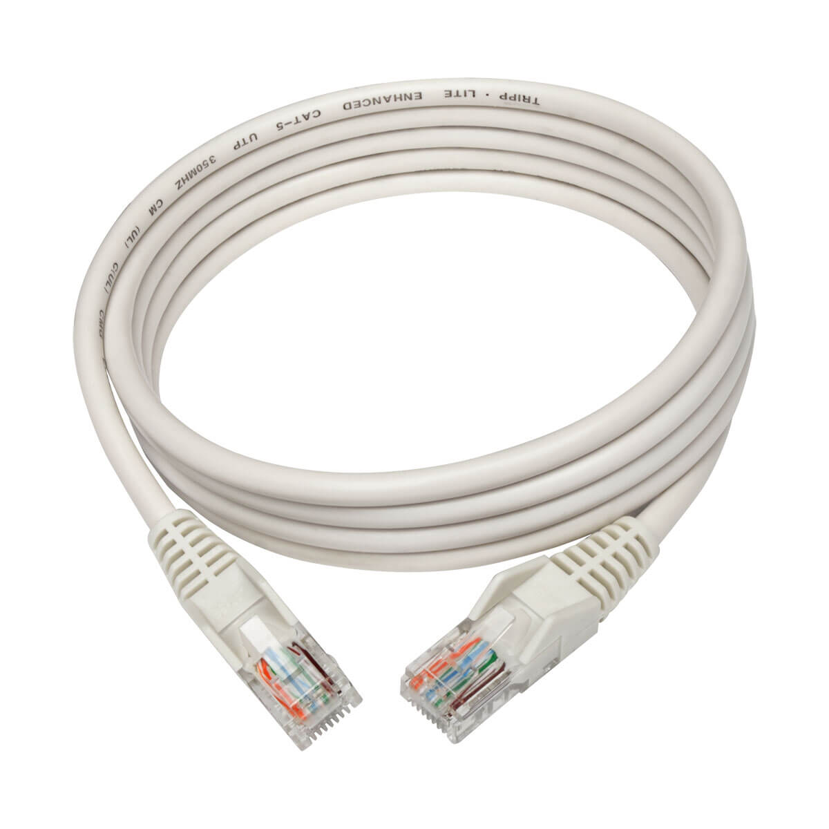 Cat5e Snagless Ethernet Cable, White, 15-ft | Eaton
