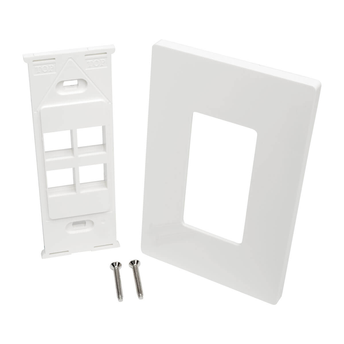 4-Port Keystone Single-Gang Faceplate, White | Eaton