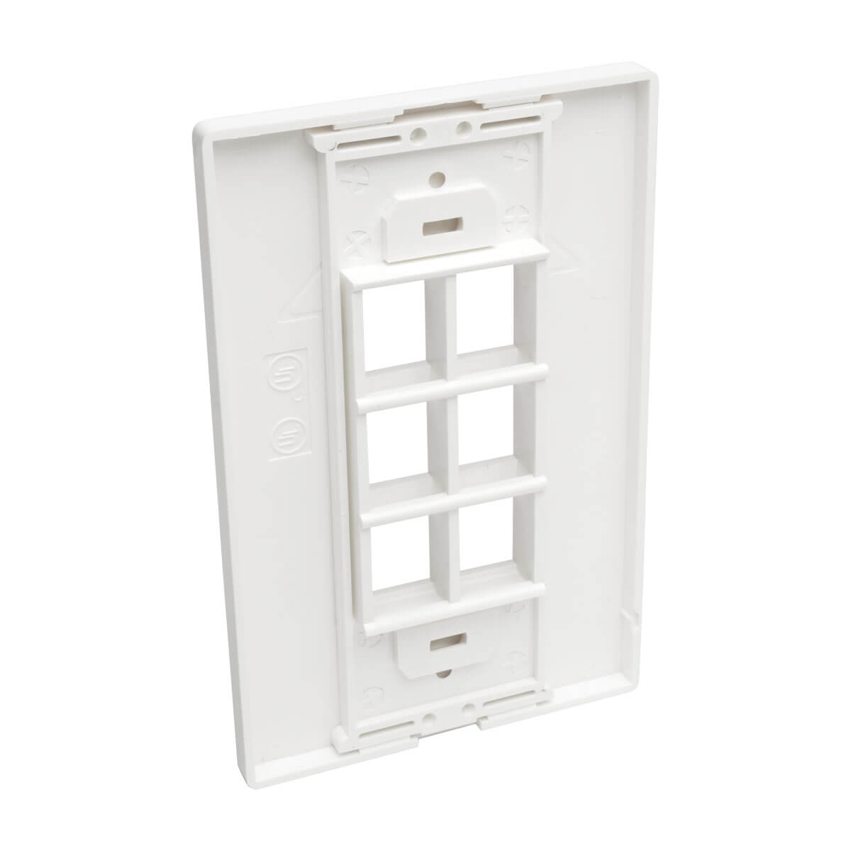 6-Port Keystone Single-Gang Faceplate, White | Eaton