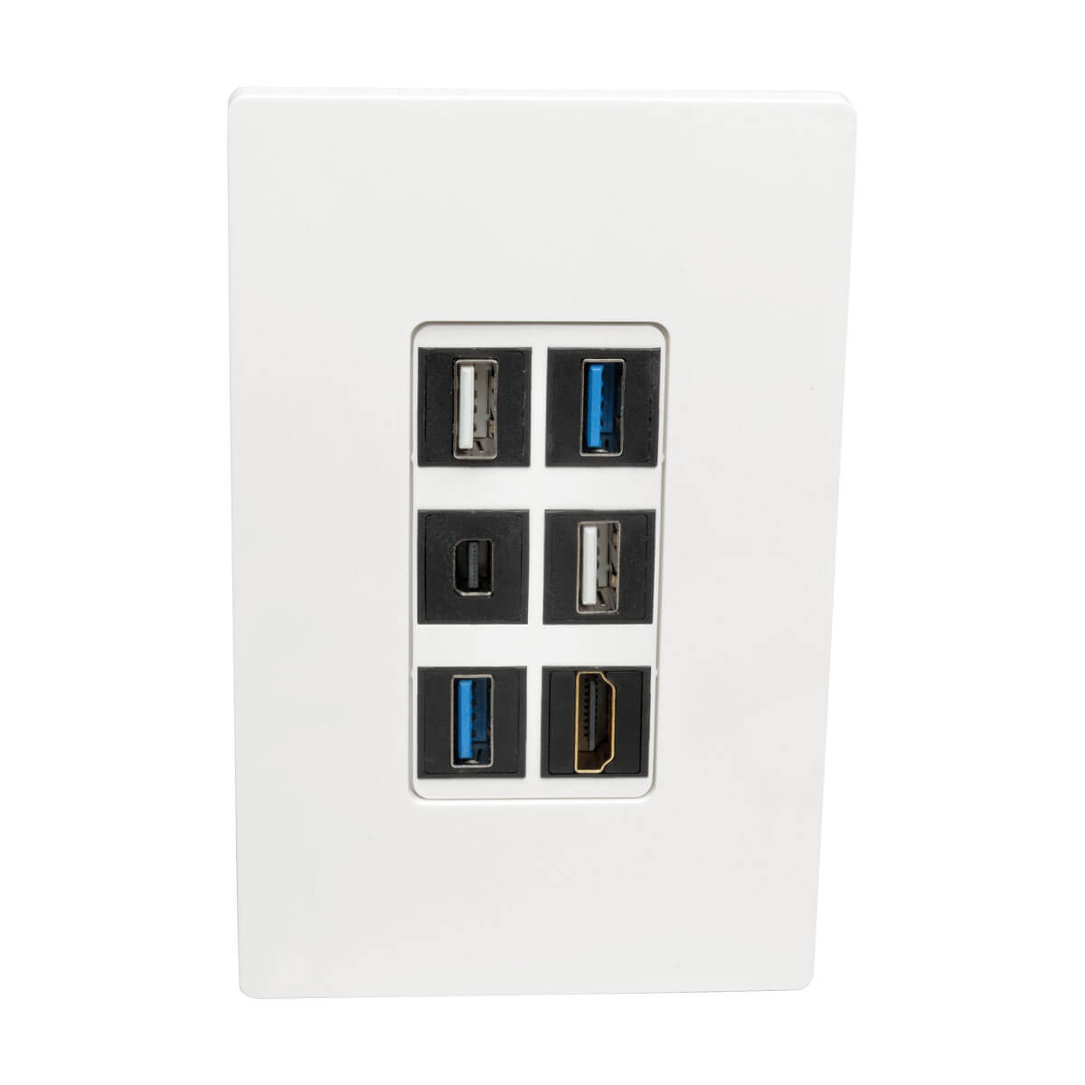 6-Port Keystone Single-Gang Faceplate, White | Eaton