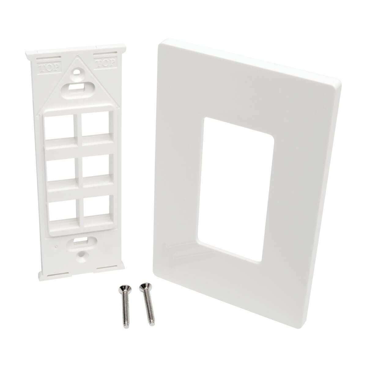 6-Port Keystone Single-Gang Faceplate, White | Eaton
