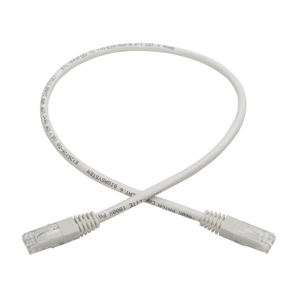 Cat6 Gigabit Ethernet Cable, White, 2-ft | Eaton