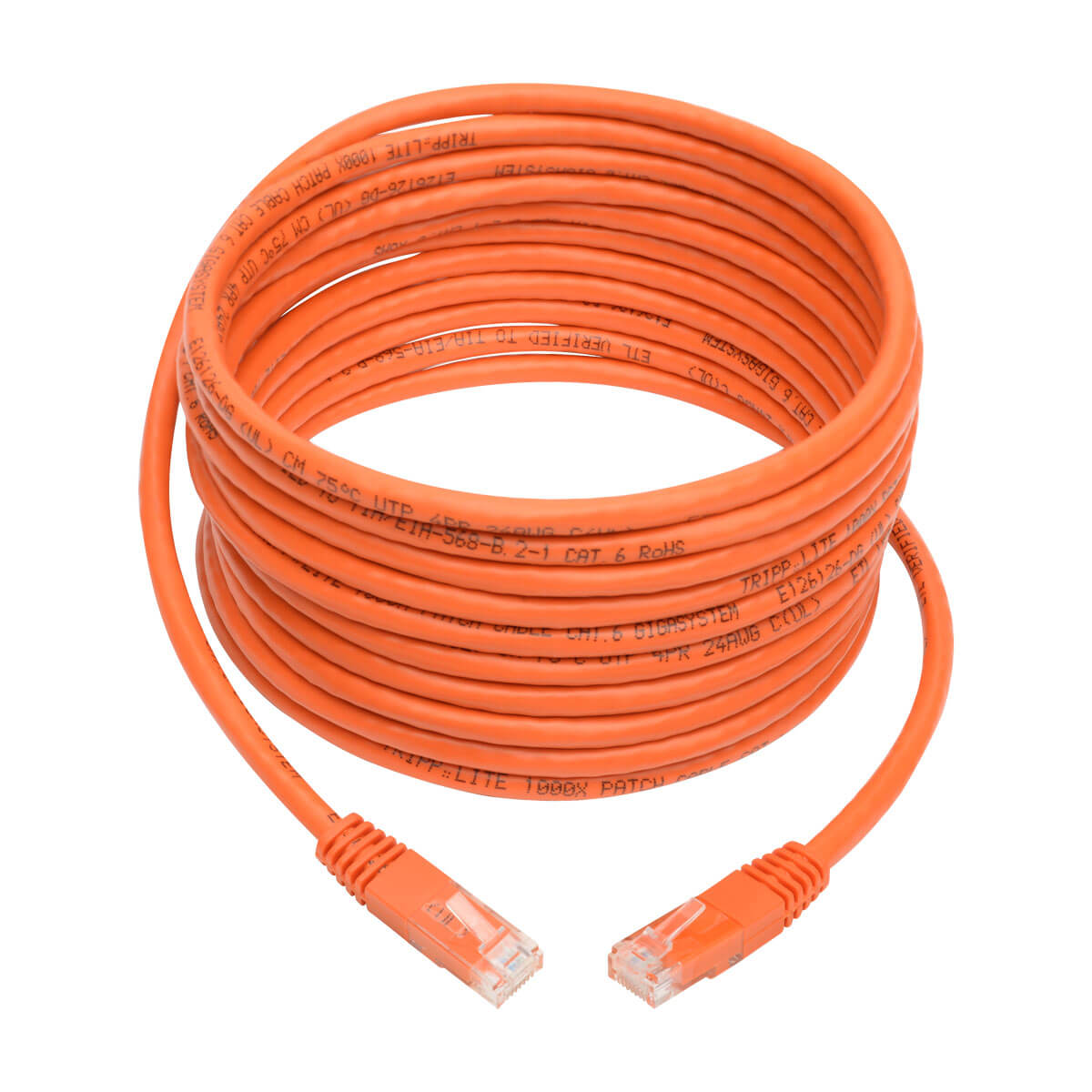 Cat6 Gigabit Ethernet Cable, Orange, 15-ft | Eaton