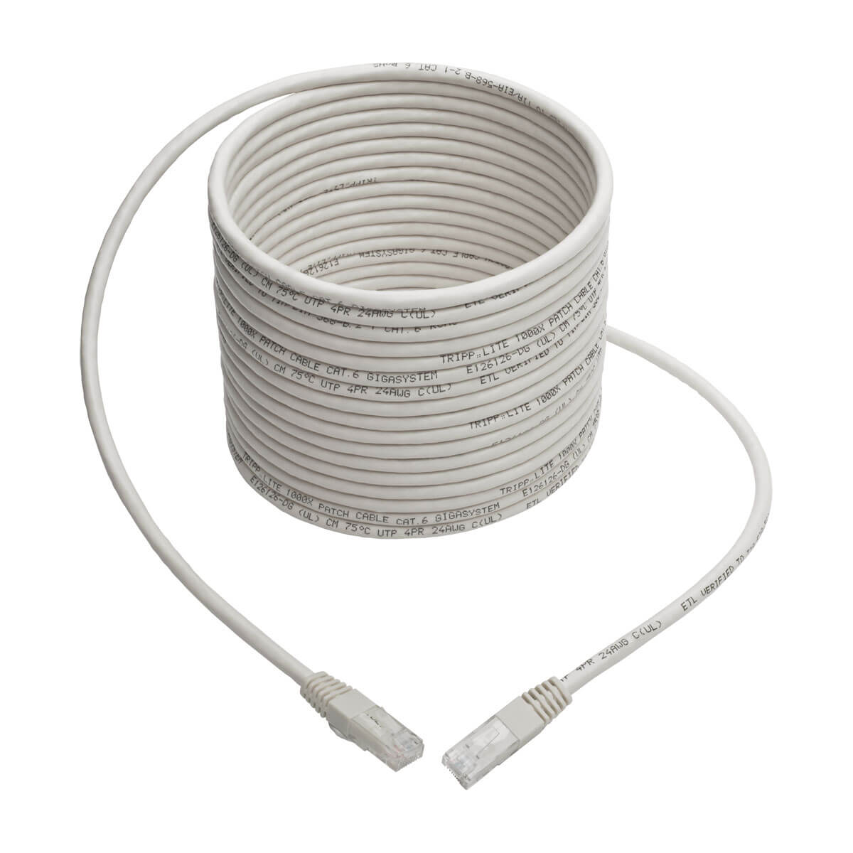 Cat6 Gigabit Ethernet Cable, White, 25-ft | Eaton