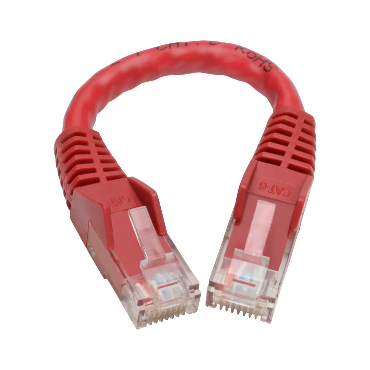 Cat6 Snagless Gigabit Ethernet Cable, Red, 6 in. | Eaton