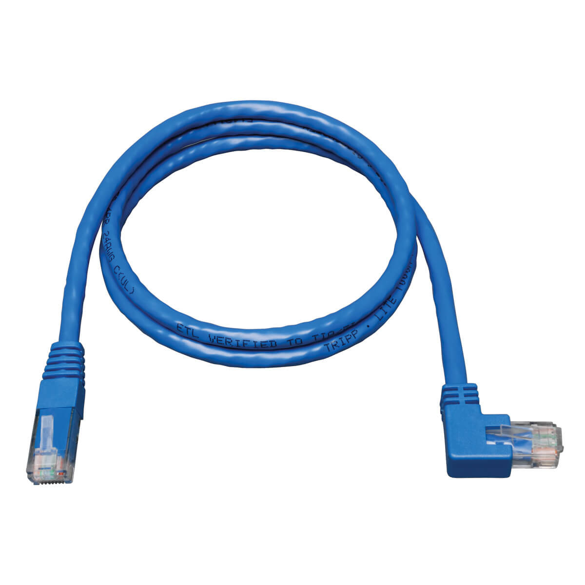 Cat6 Gigabit Ethernet Cable - Right-Angle RJ45 M/M, Molded UTP, 3 ft ...