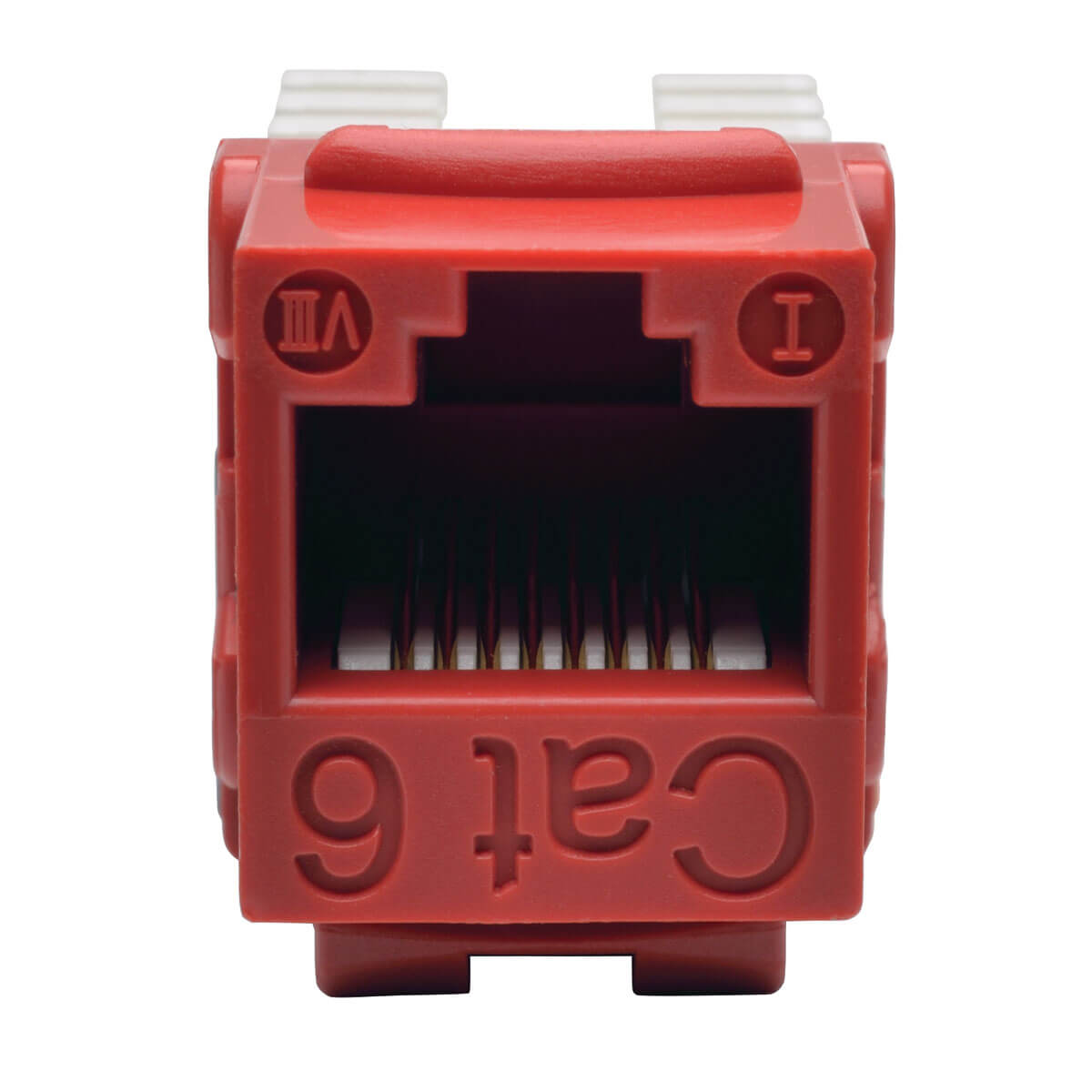 Cat6/Cat5e 110 Style Punch Down Keystone Jack, Red | Eaton