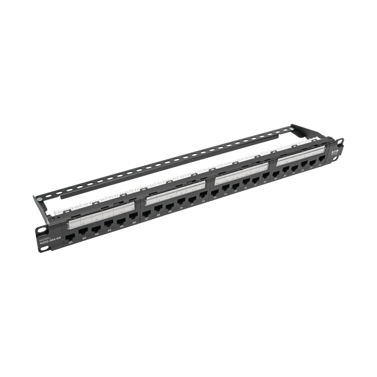 24-Port 1U Rack-Mount Cat6a Patch Panel, RJ45 | Eaton