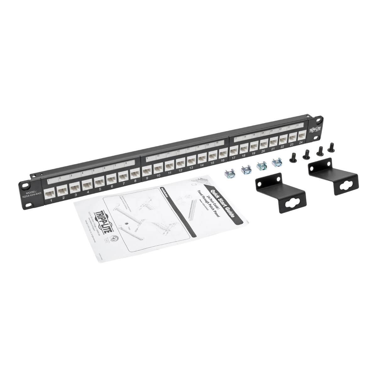 24-Port 1U Rack-Mount Cat6a Feedthrough Patch Panel RJ45 | Eaton