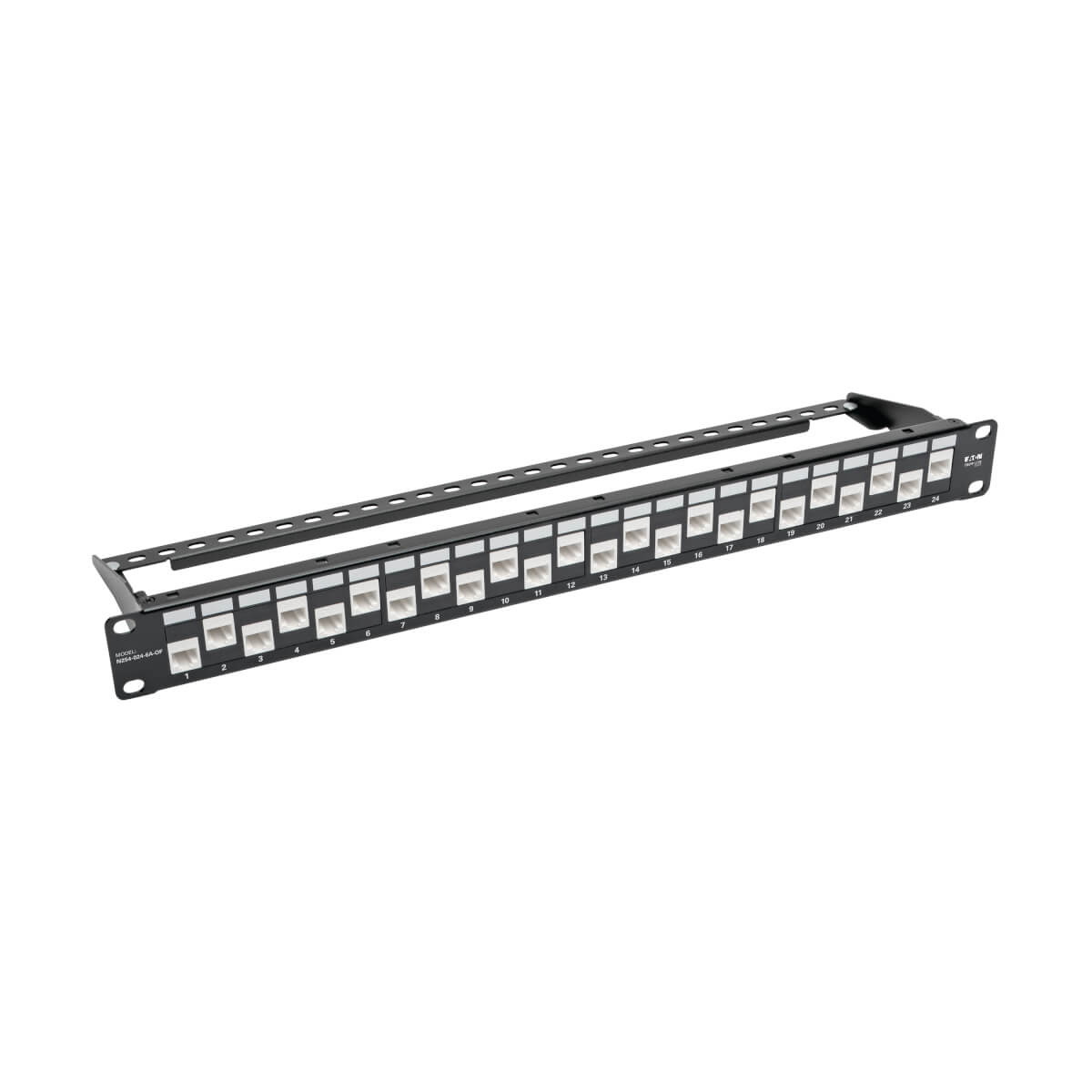 24-Port 1U Rack-Mount Cat6a Cat6 Cat5e Feed-Through Patch Panel | Eaton