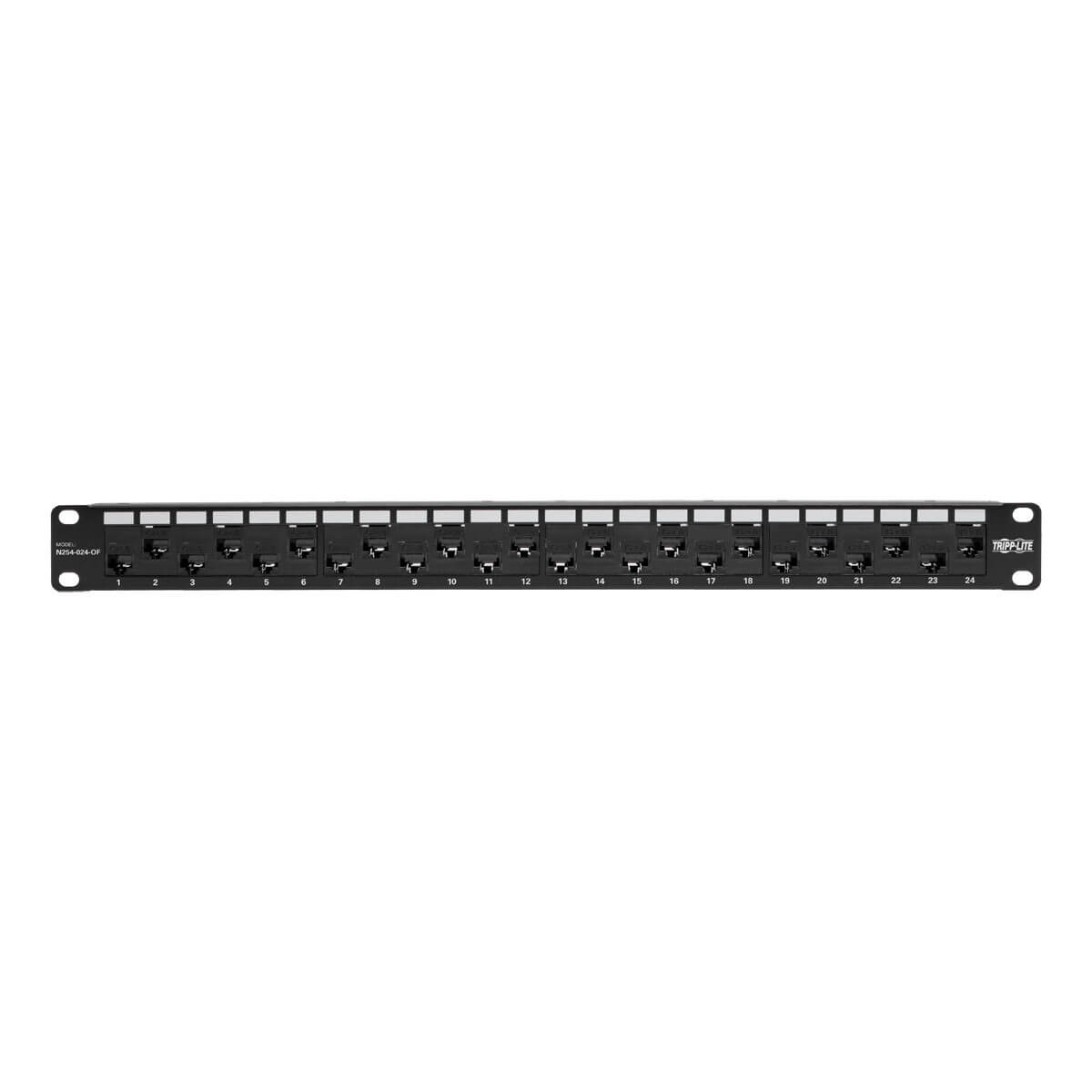 24-Port 1U Rack-Mount Cat5e 6 Offset Feed-Through Patch Panel | Eaton