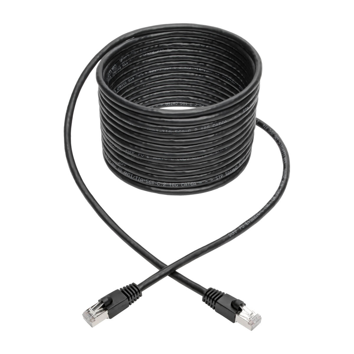 Cat6a Snagless Shielded STP Ethernet Cable, Black, 20-ft. | Eaton