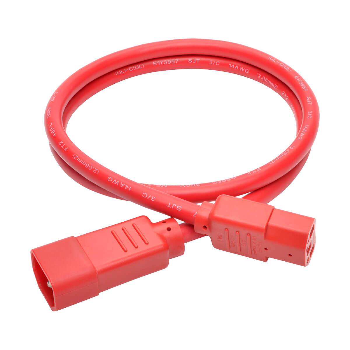 Heavy Duty C14 to C13 Computer Power Cord, 3 ft, Red | Eaton