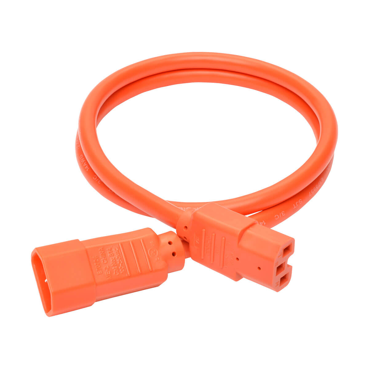 C14 to C15 Power Cable, Heavy Duty, 3 ft, Orange | Eaton