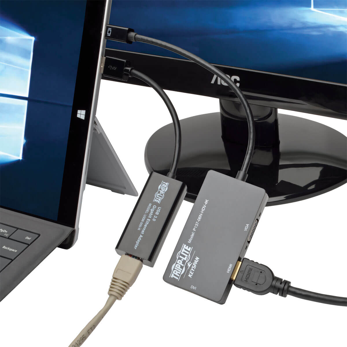 4K Monitor and Ethernet Adapter for Microsoft Surface | Eaton