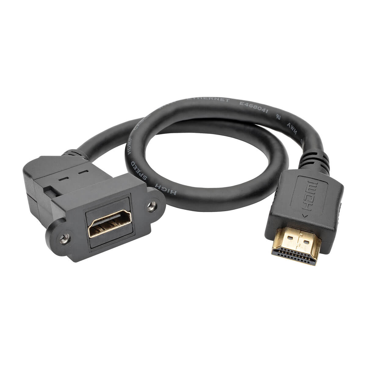 HDMI Extension Cable with Ethernet, Angled Connector, 1-ft. | Eaton