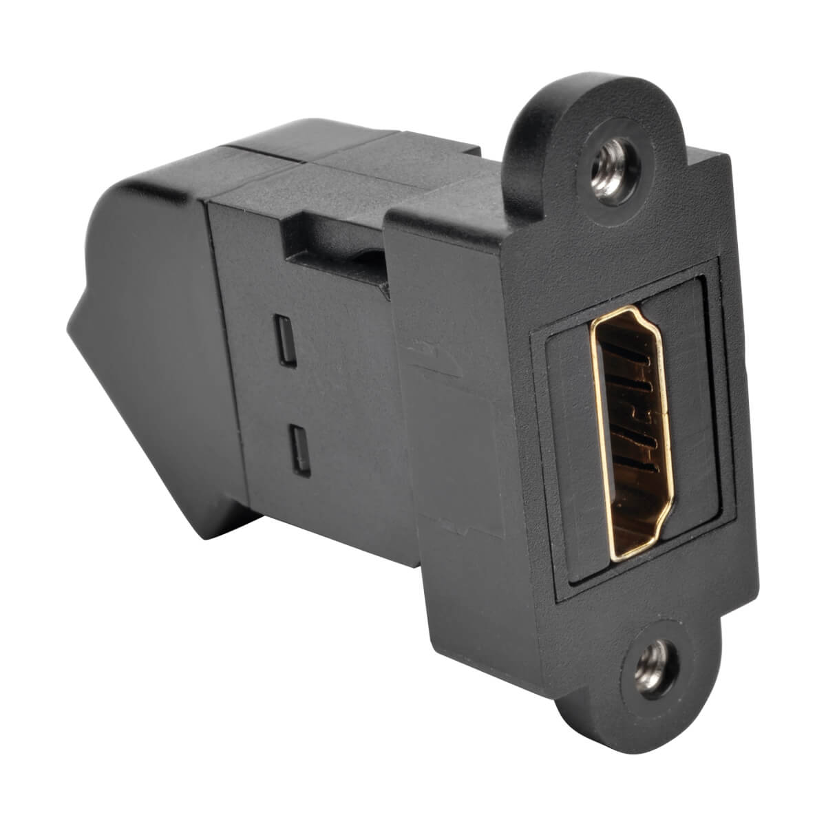 HDMI All-in-One Keystone/Panel Mount Angled Coupler, Black | Eaton
