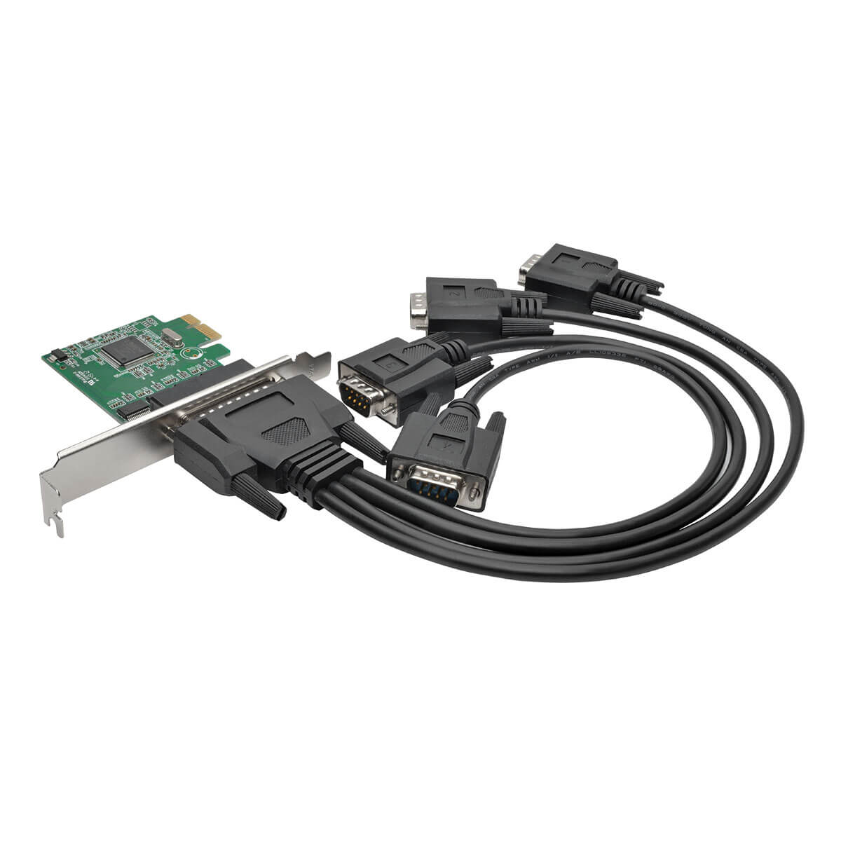 4-Port DB9, Serial PCI Express Card, Breakout Cable | Eaton