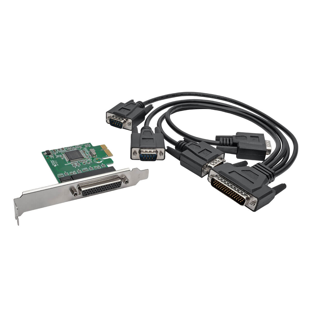 4-Port DB9, Serial PCI Express Card, Breakout Cable | Eaton