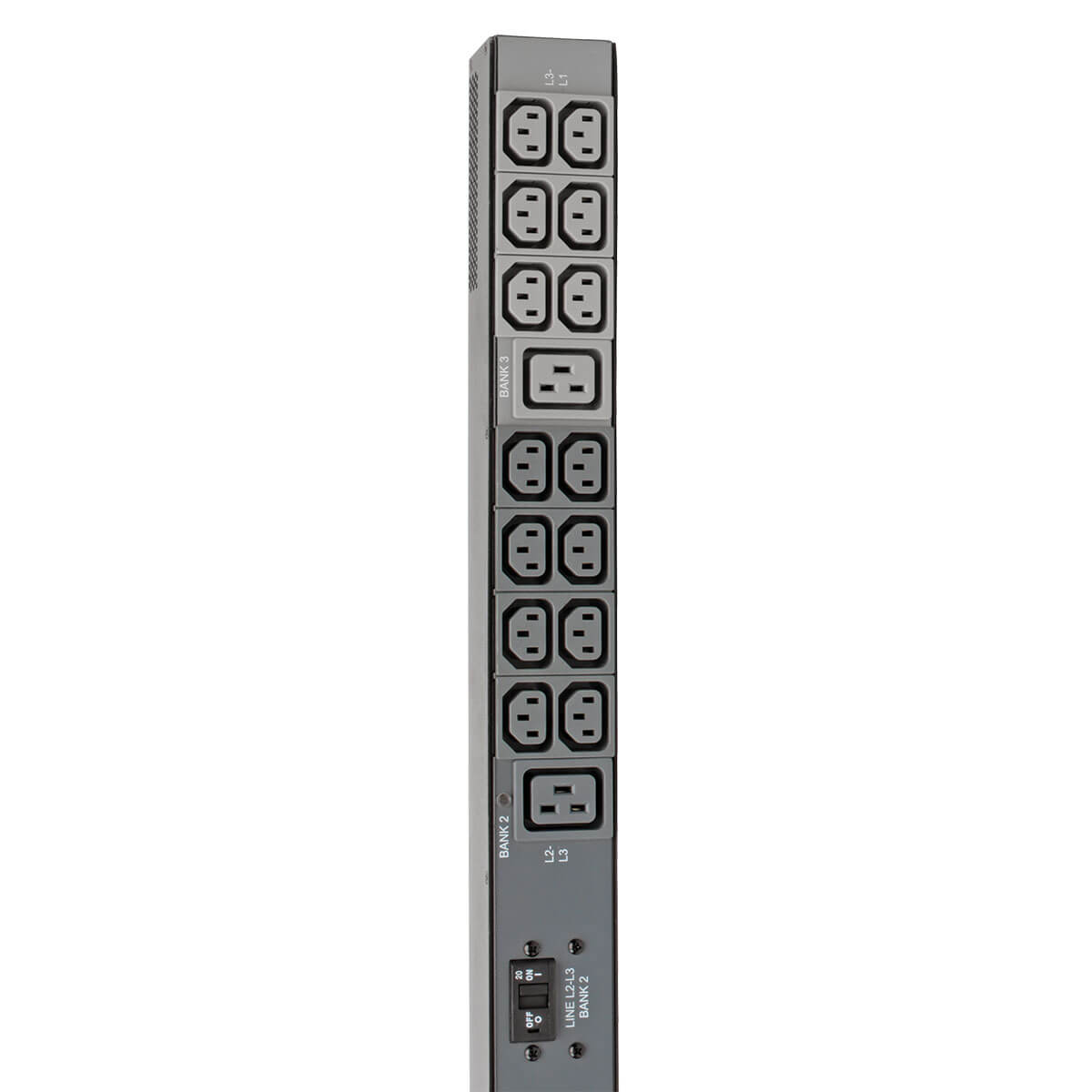 3-Phase Monitored PDU, 208/240V, 42x C13, 6x C19 Outlets, 10-ft Cord ...