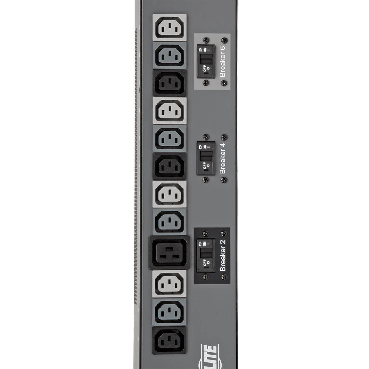 17.3kW 3-Phase Vertical PDU Strip, 208V Outlets (48 C13 & 6 C19), 0U ...