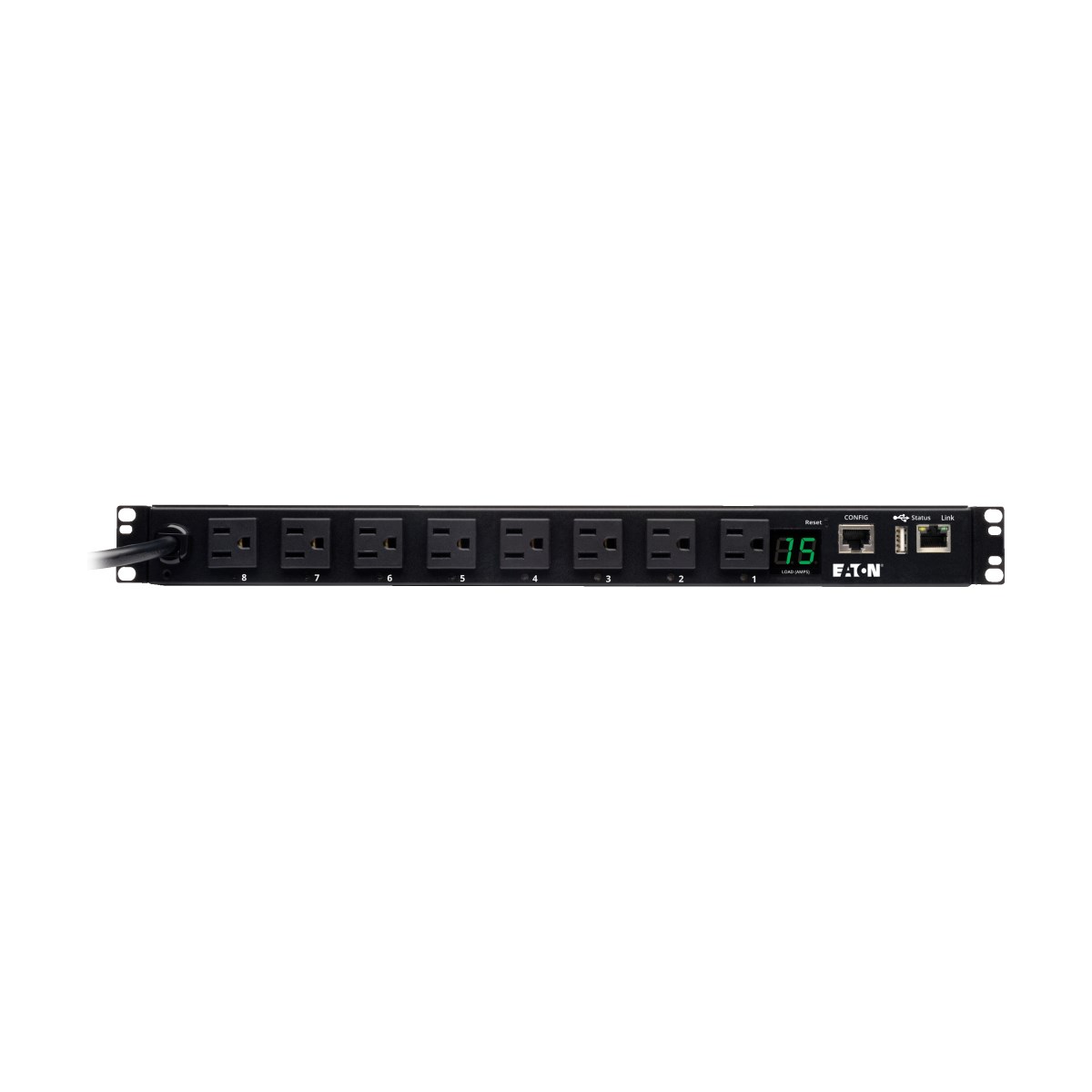 Single-Phase Switched PDU 120V, 8 5-15R Outlets, 12-ft Cord, Rack-Mount ...