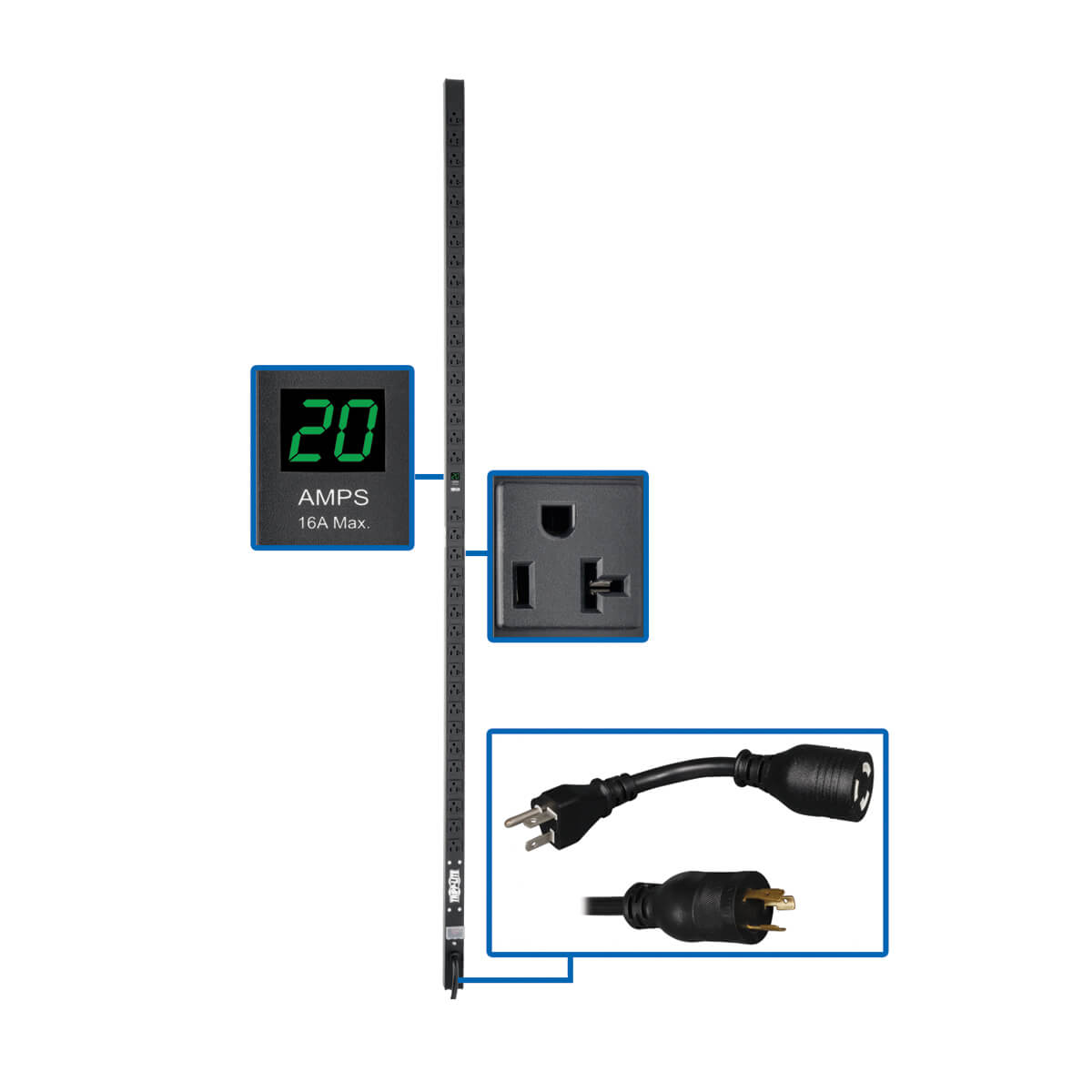 Single-Phase Metered PDU 120V, 36 5-15/20R Outlets, Vertical | Eaton