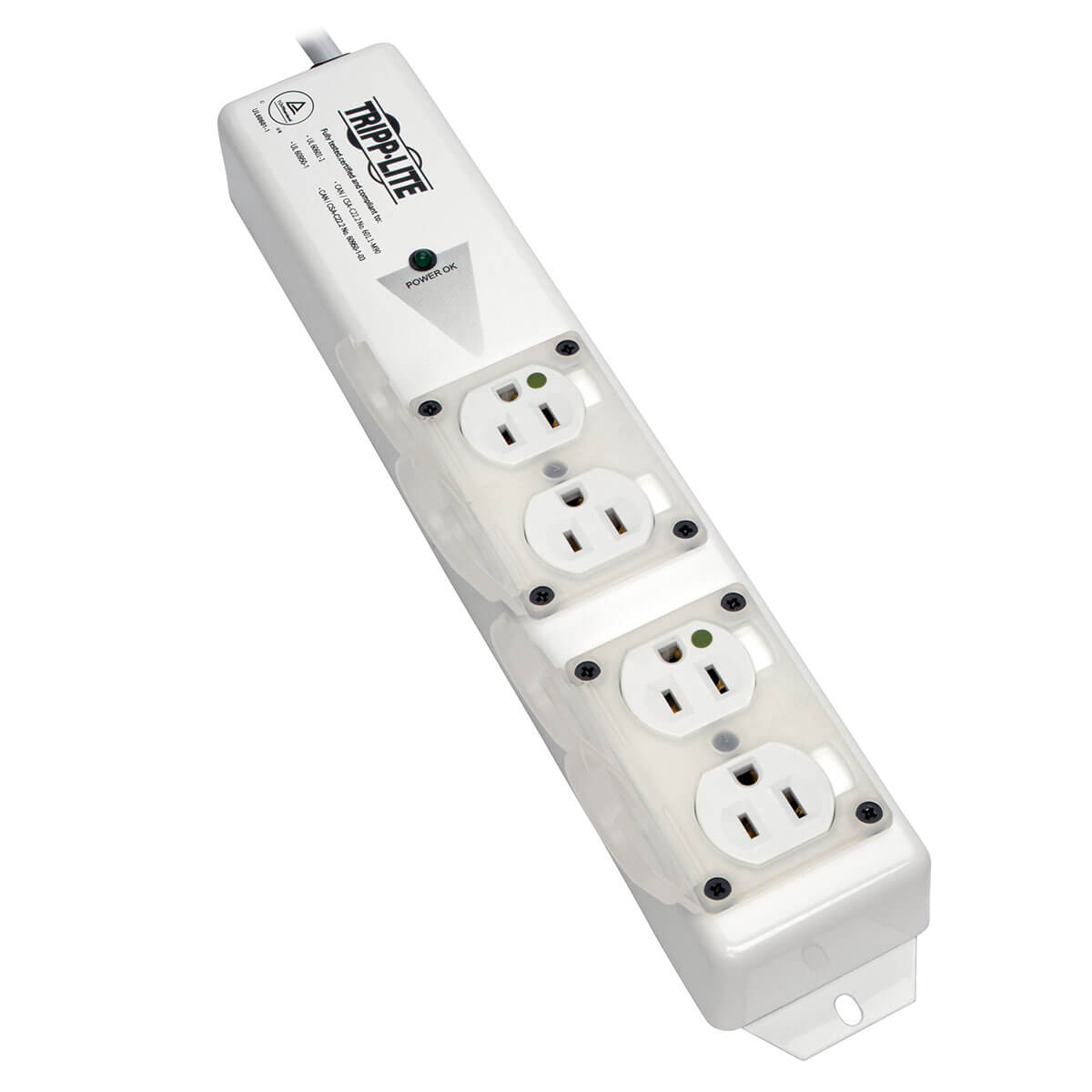 UL 2930 Medical Power Strip, 4x 15A Green Dot Outlets, Safety Covers, 6 ...
