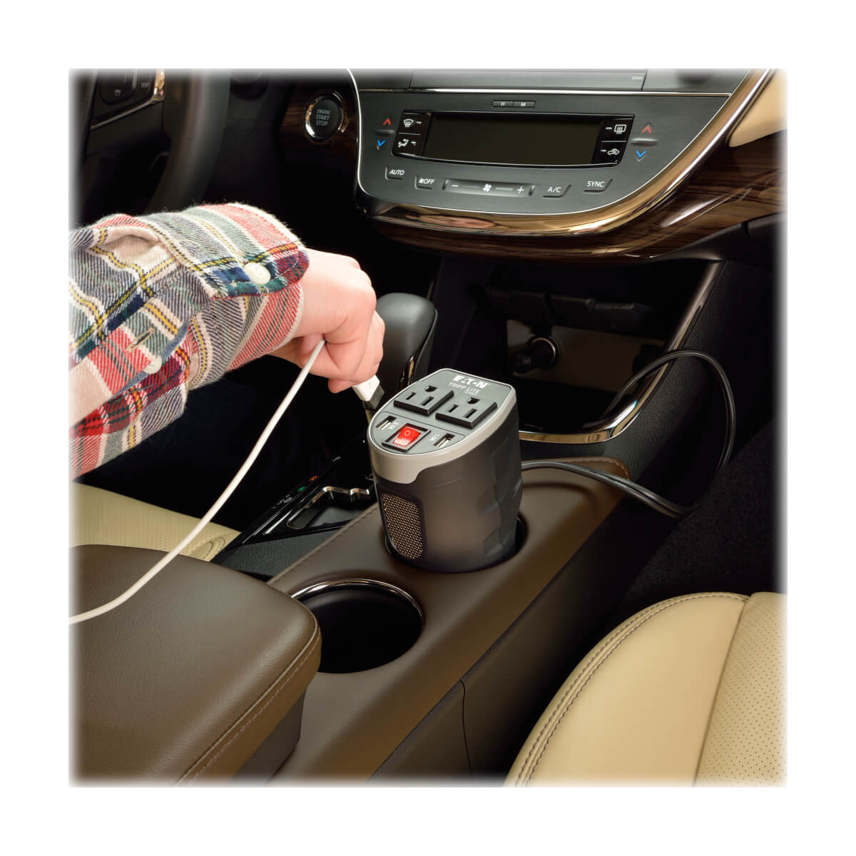 200W Ultra-Compact Car Inverter, 2 Outlet, 2 USB Ports | Eaton