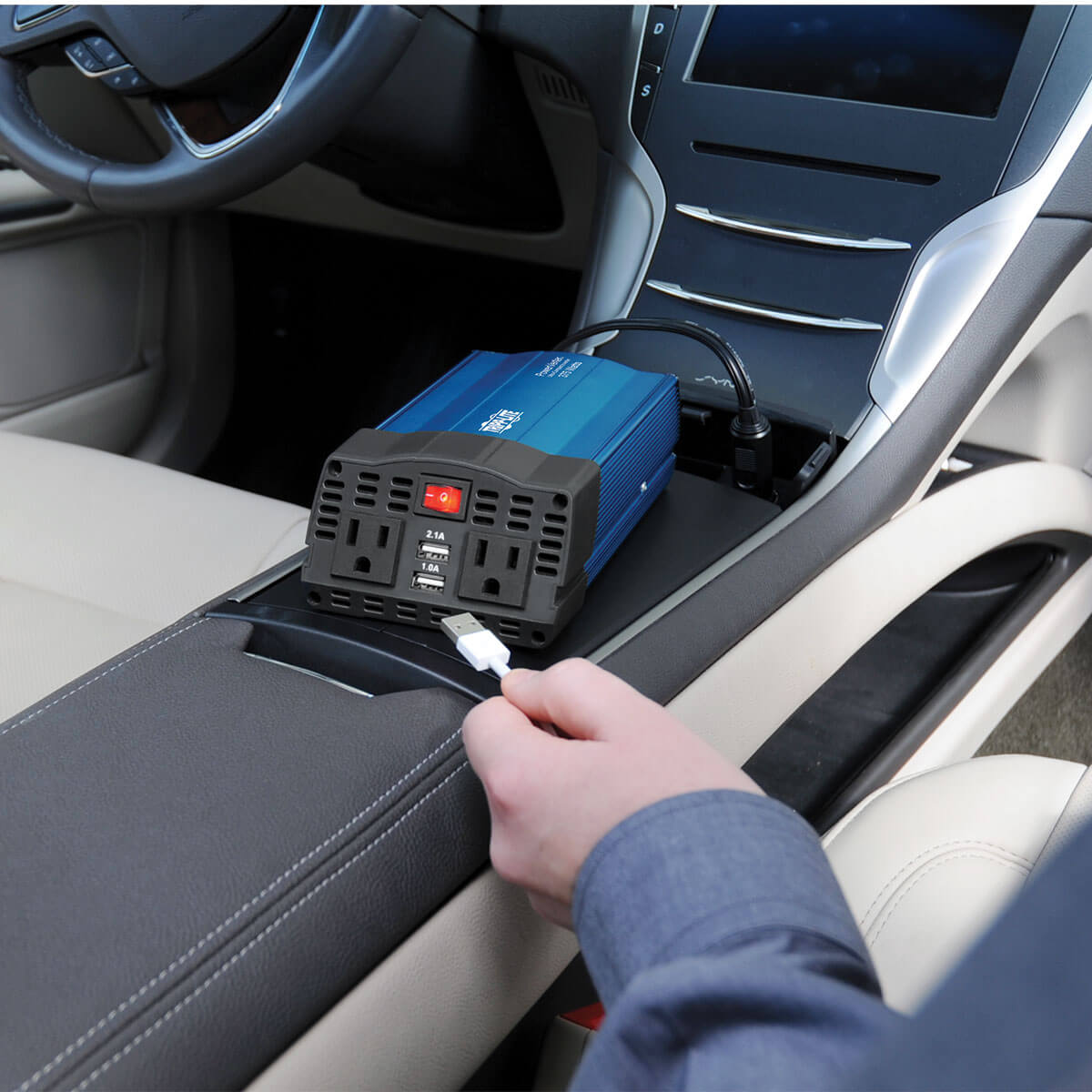 375W PowerVerter Ultra-Compact Car Inverter with 2 AC Outlets, 2 USB ...