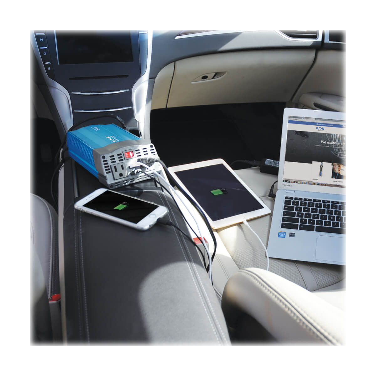 375W PowerVerter Ultra-Compact Car Inverter with 2 AC Outlets, 2 USB ...