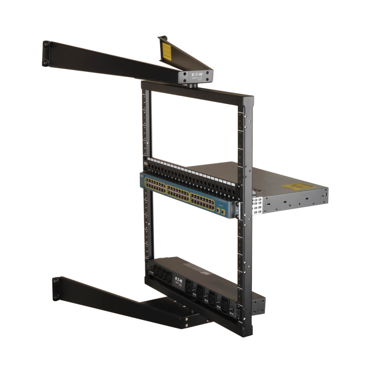 12U 2-Post Open Frame Server Rack, Switch-Depth, Wall-Mount | Eaton