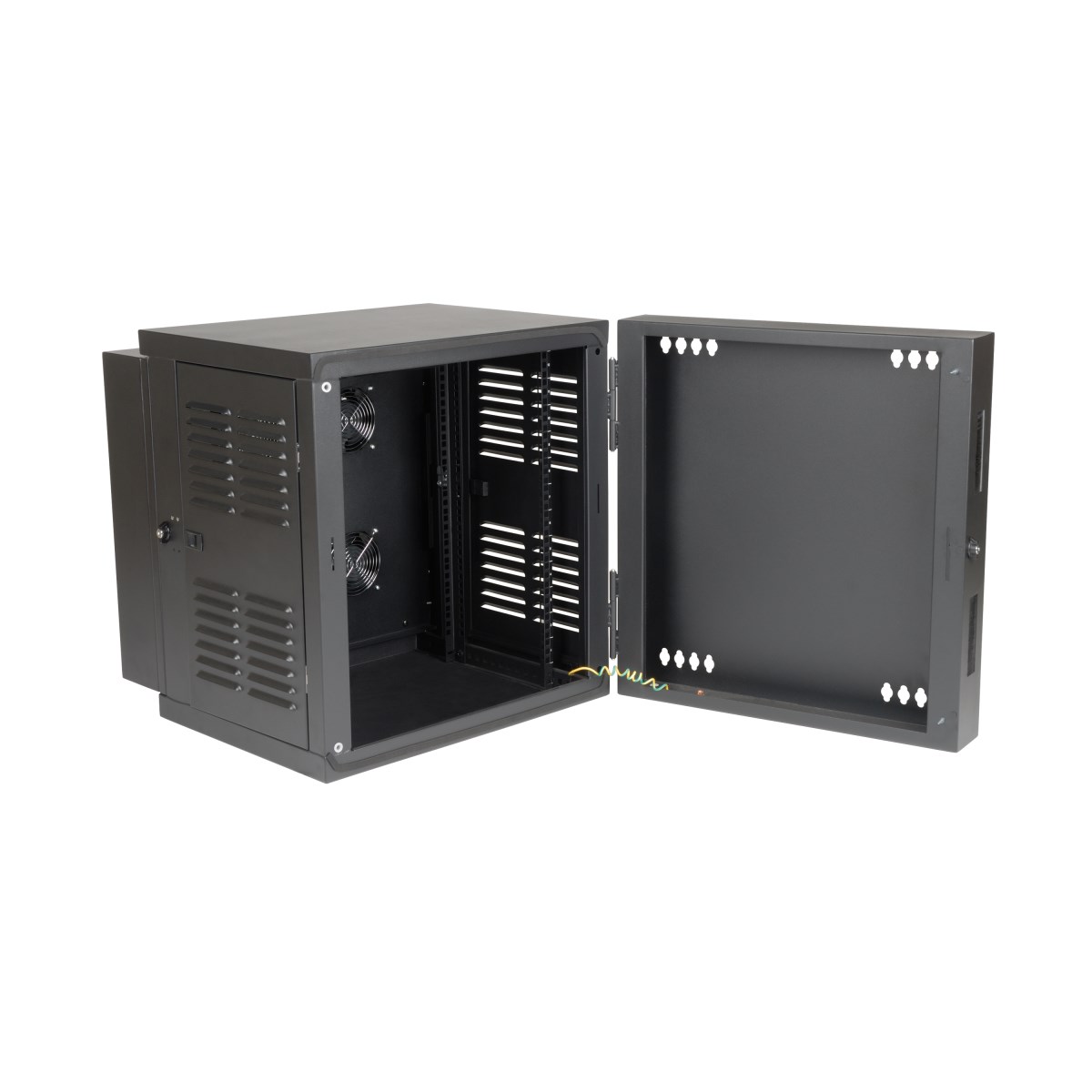 12U Wall Mount Rack, Switch Depth, Built-in Fans, 230V | Eaton