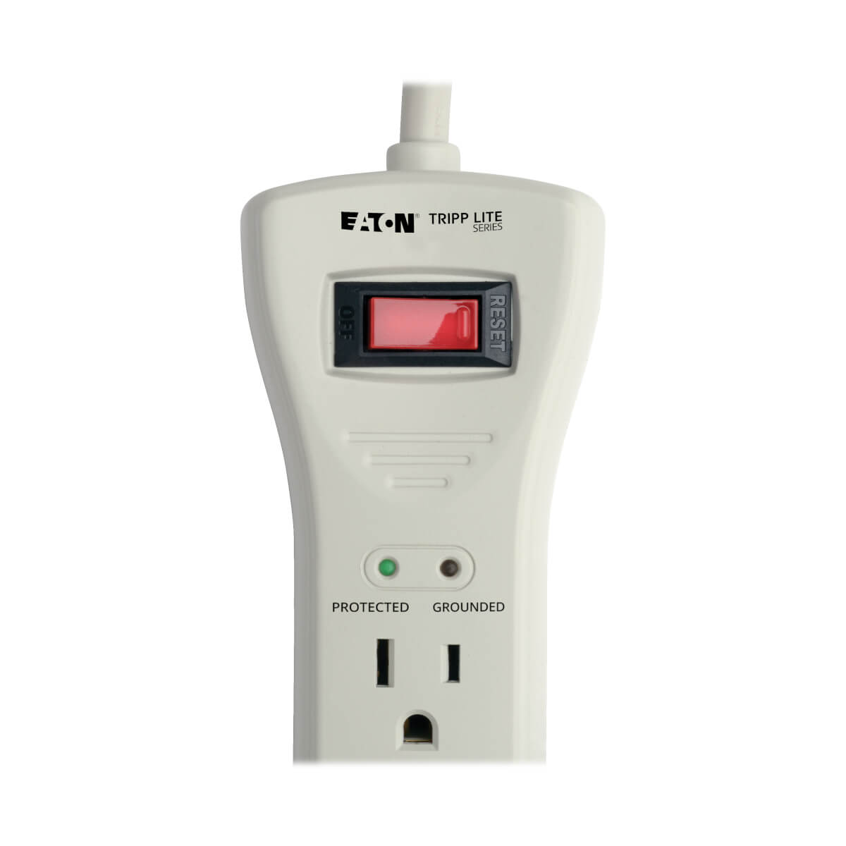 Surge Protector, 7 Outlet, 2160 Joules, 7-ft Cord, Light Gray | Eaton