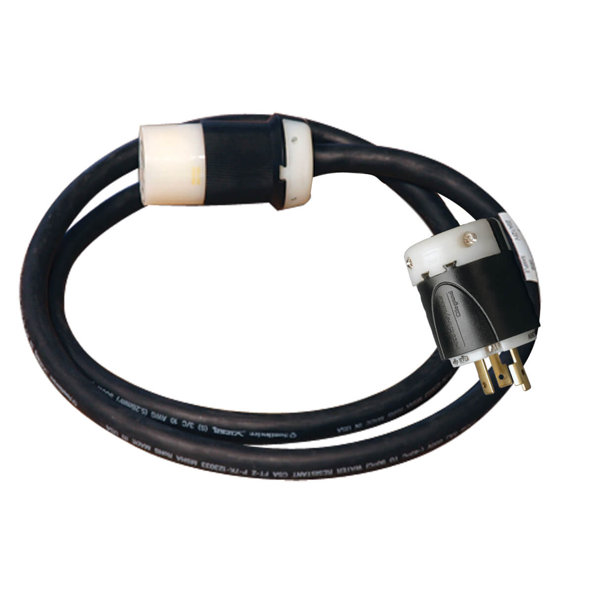 208/240V Single Phase Whip Extension cable in 20 ft. length with L6-30R ...