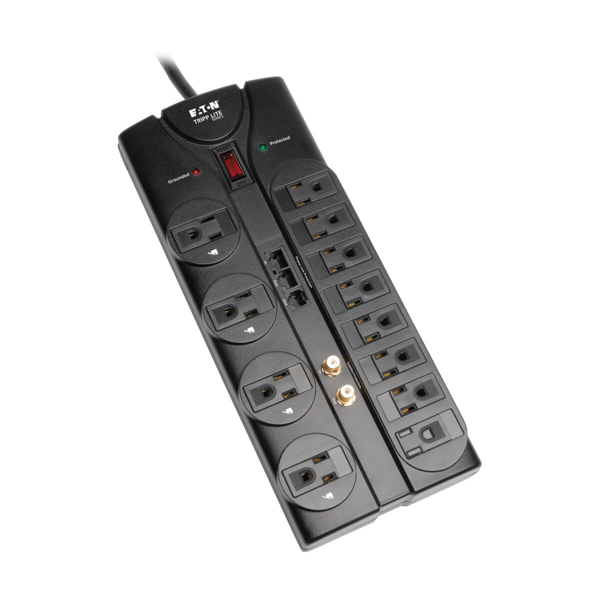 Surge Protector, 12 Outlet, 2880 Joules, 8-ft Cord, Coax | Eaton