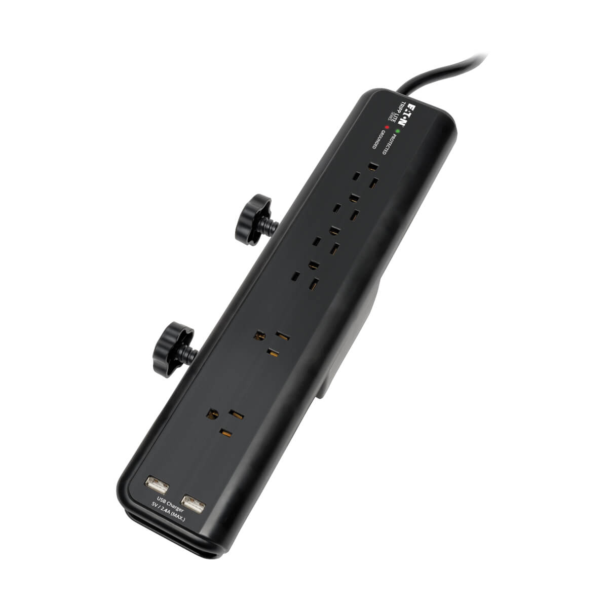Surge Protector, Clamp Mount, 6 Outlet, 2100 Joules, 2 USB | Eaton