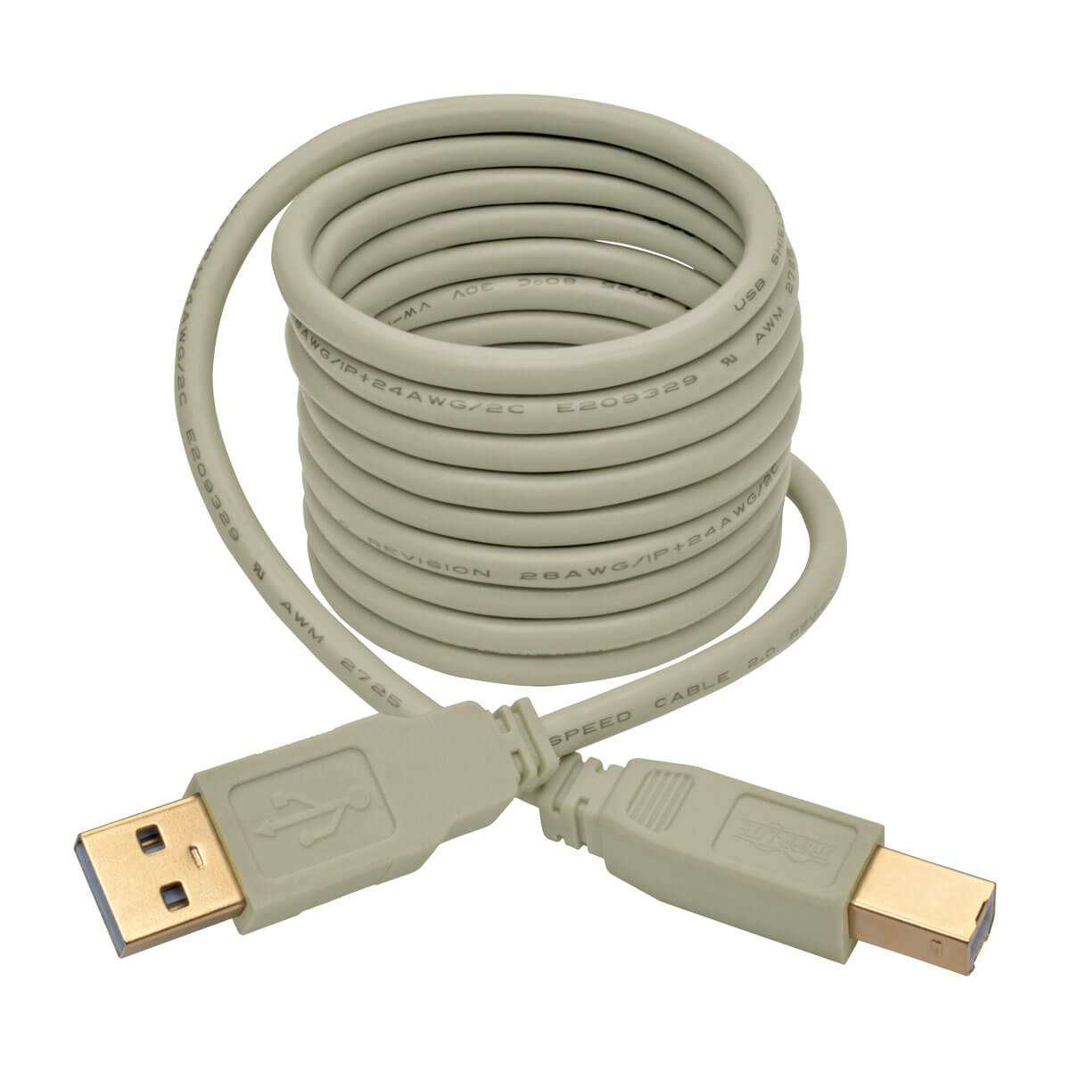 USB 2.0 A/B Cable, Beige, 6 ft. | Eaton