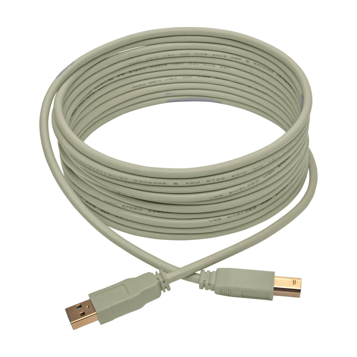 USB 2.0 A/B Cable, Beige, 15 ft. | Eaton