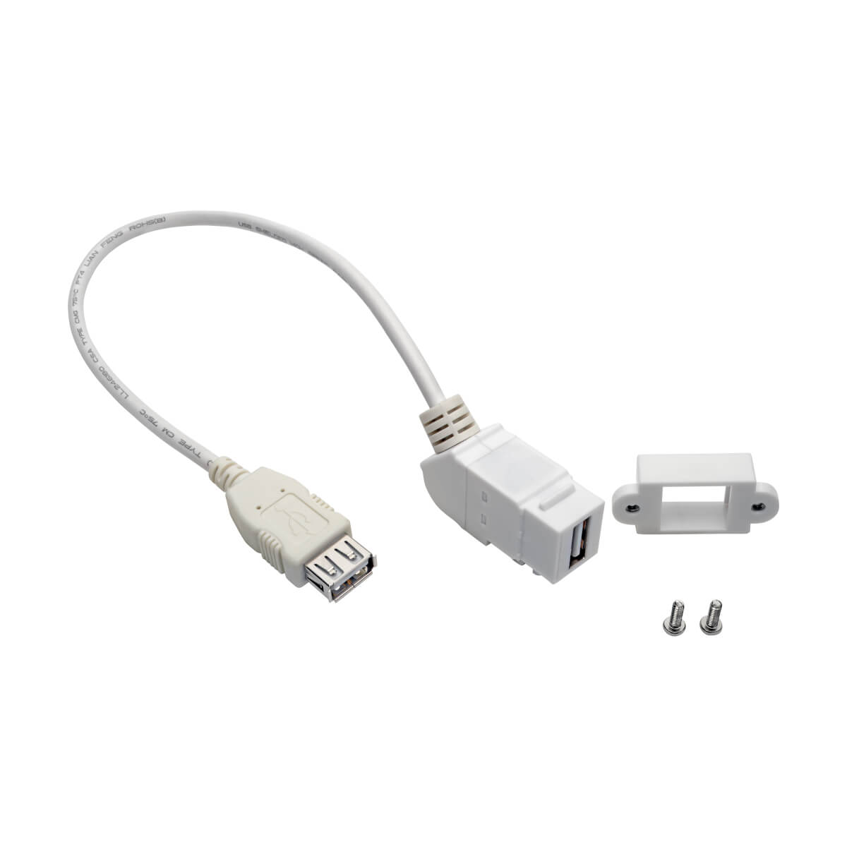 Panel Mount USB Cable, 1ft, Female to Female, Angled | Eaton