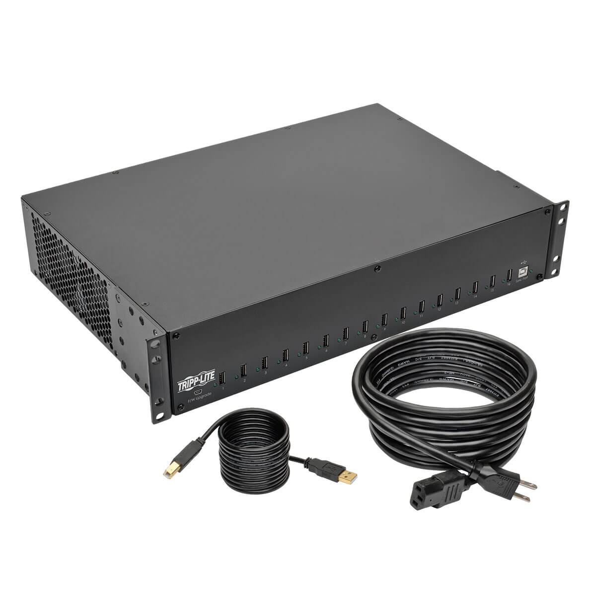 16-Port USB Charging Station, Syncing, 5V 40A, 2U Rack-Mount | Eaton