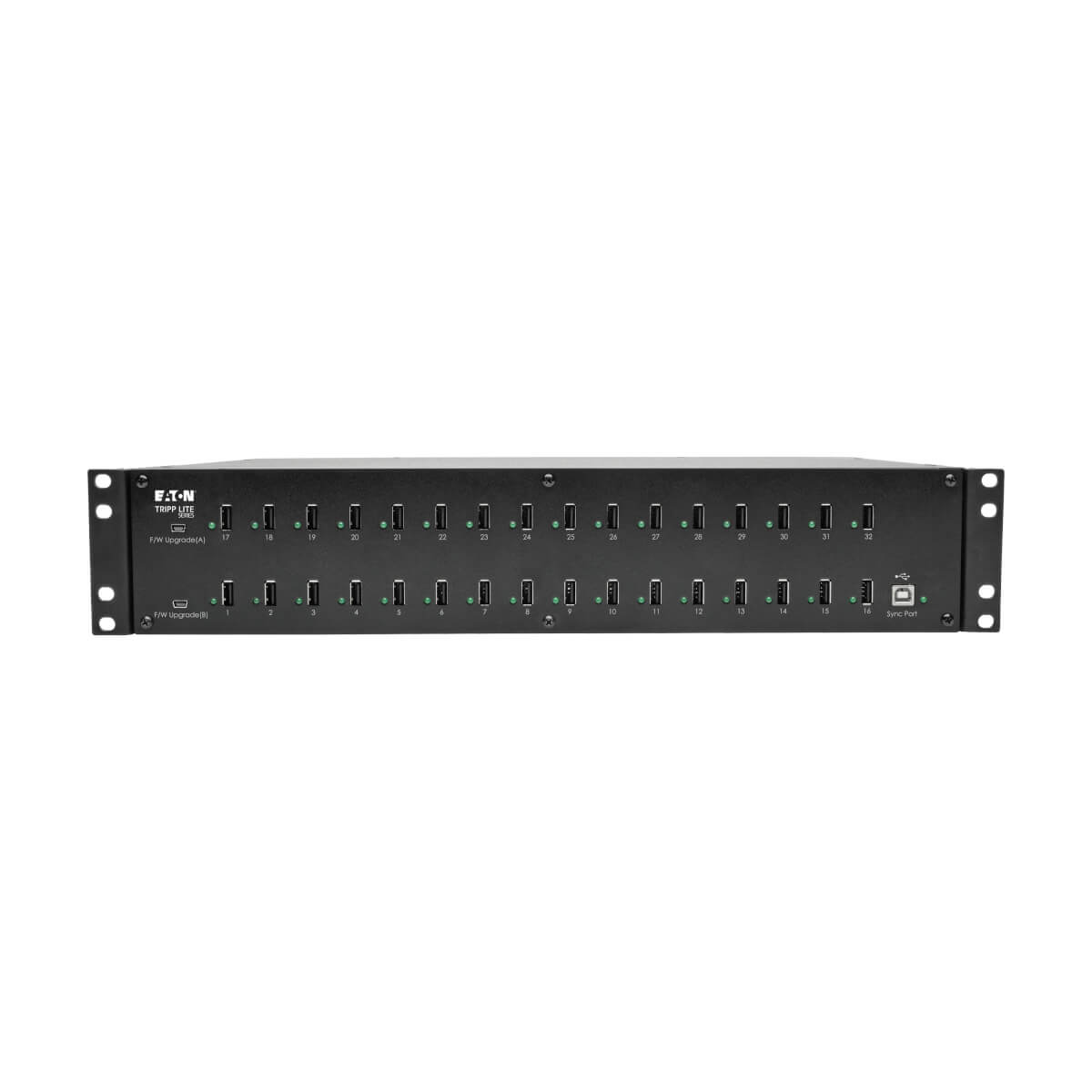 32-Port USB Charging Station, Syncing, 5V 40A, 2U Rack-Mount | Eaton