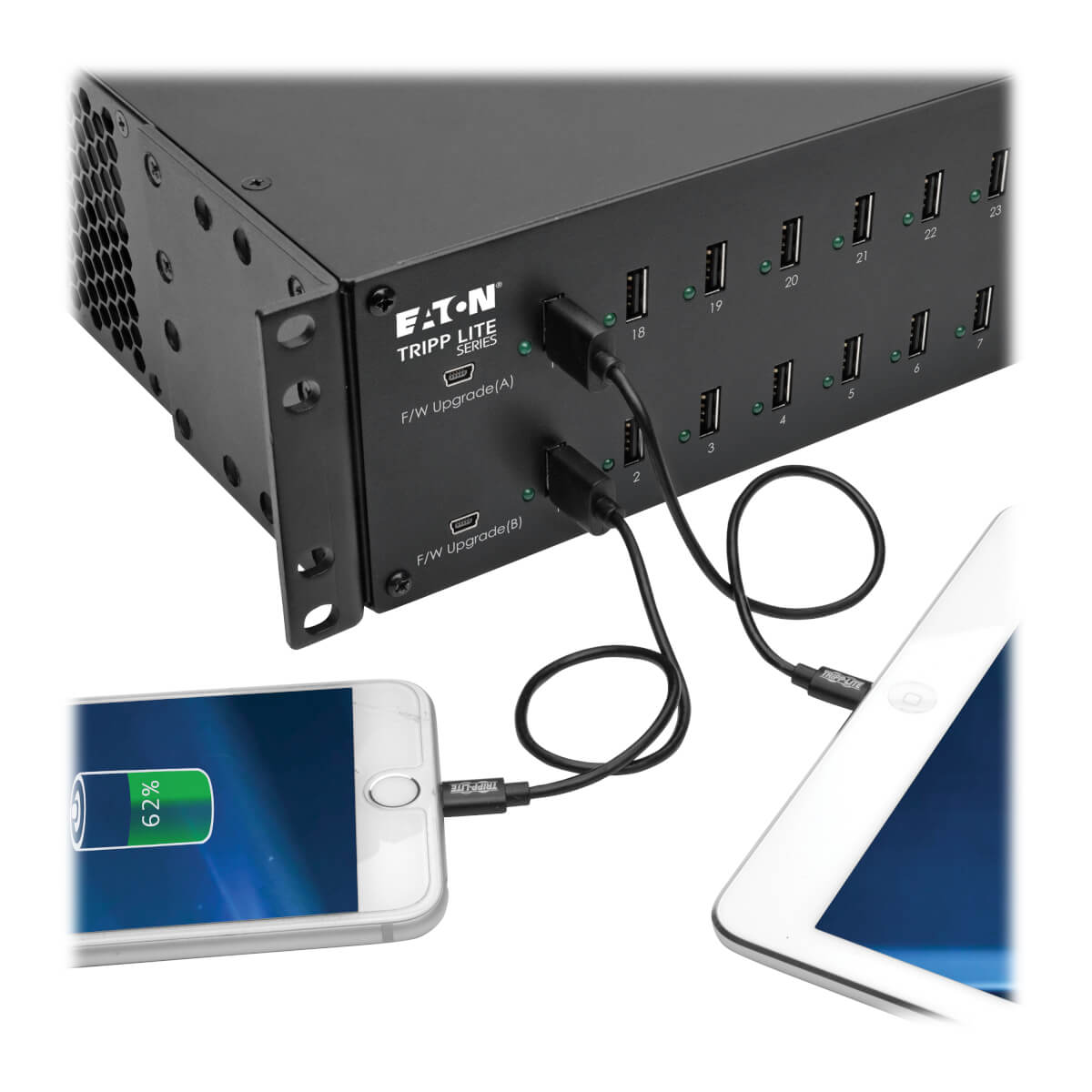 32-Port USB Charging Station, 230V 5V 80A 400W, 2U Rack-Mount | Eaton