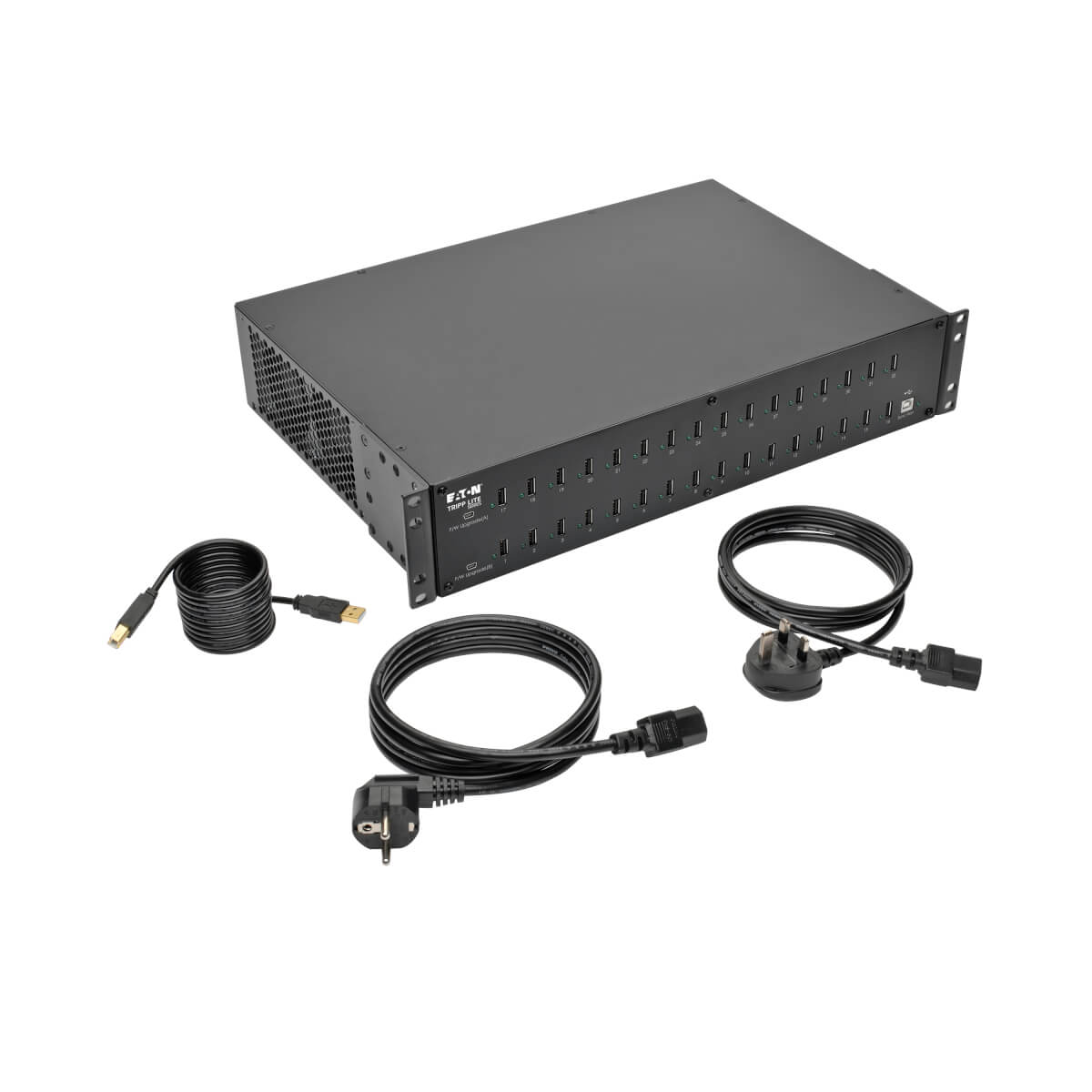 32-Port USB Charging Station, 230V 5V 80A 400W, 2U Rack-Mount | Eaton