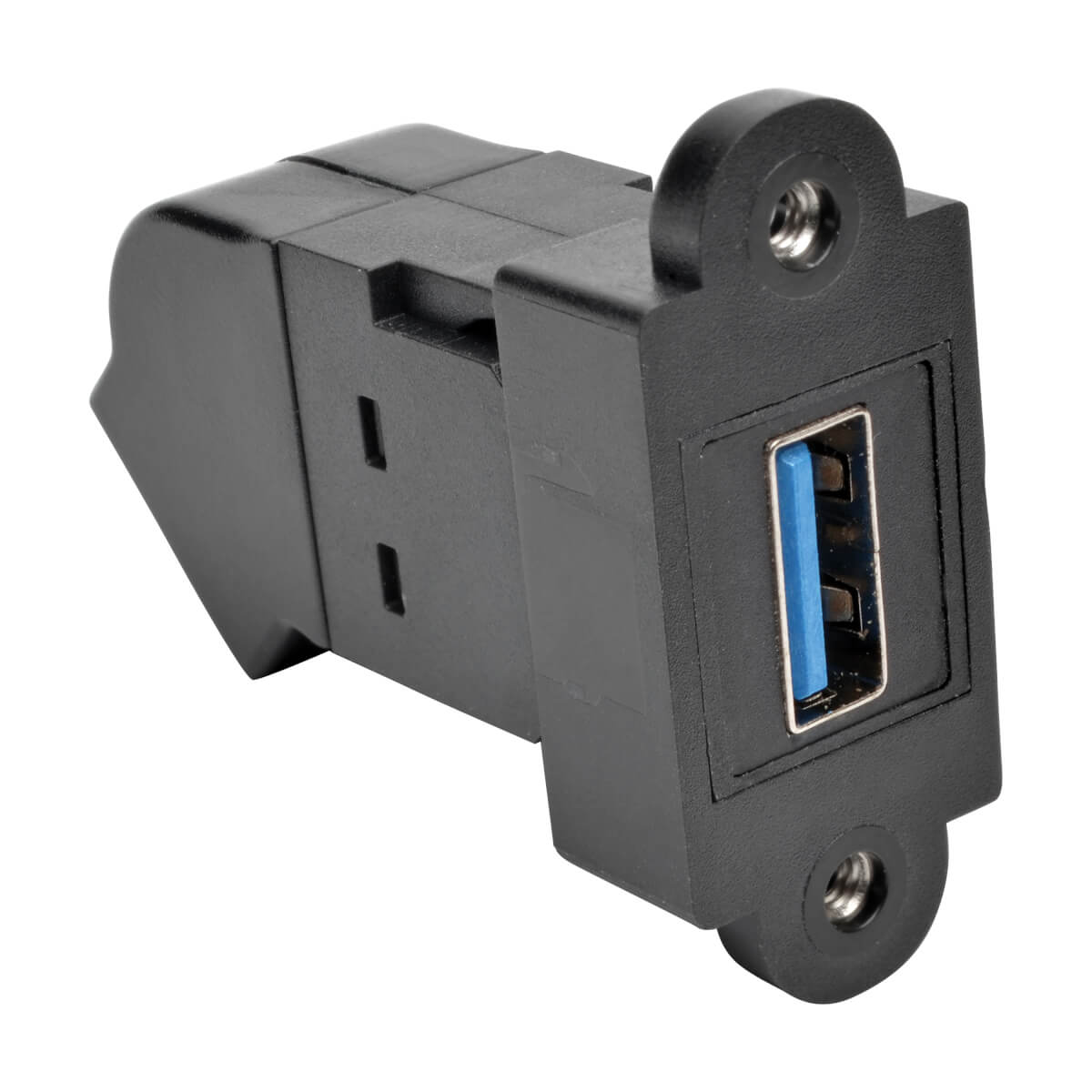 USB 3.0 All-in-One Keystone/Panel Mount Angled Coupler Female | Eaton
