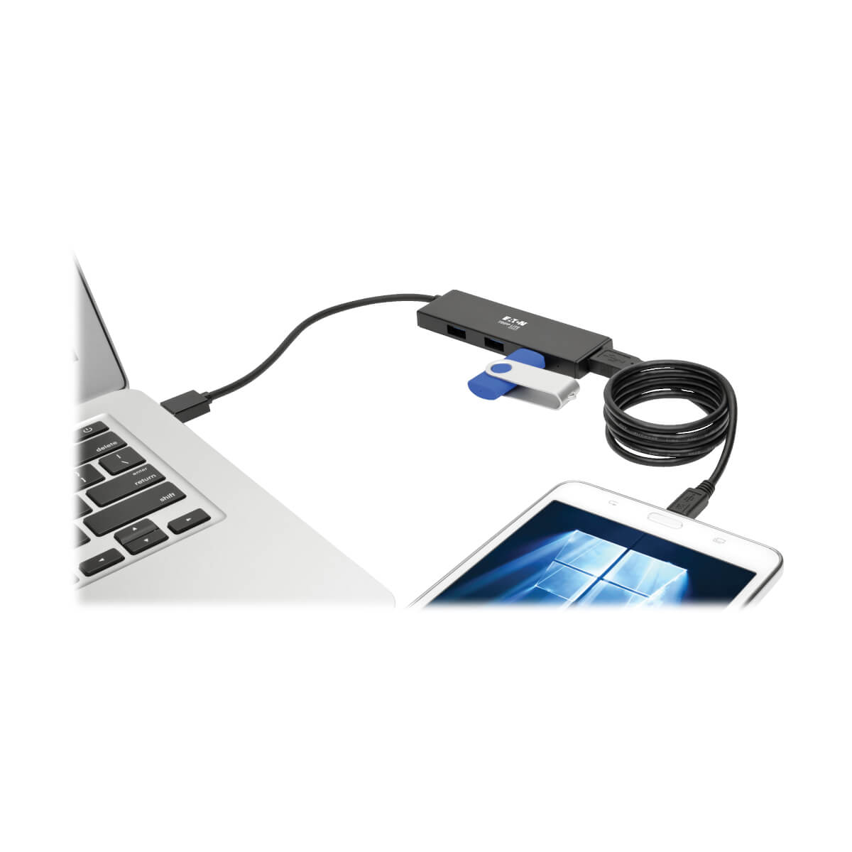 4-Port Ultra-Slim Portable USB 3.0 SuperSpeed Hub | Eaton