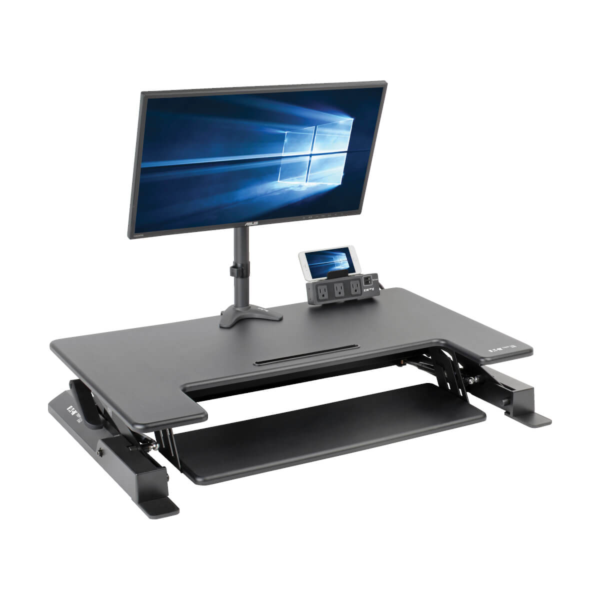 WorkWise Height-Adjustable Sit Stand Desktop Workstation | Eaton